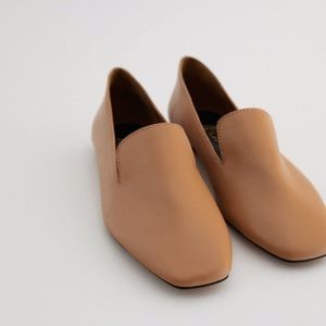 Zara | Shoes | Zara Beige Square Toe Loafers | Poshmark